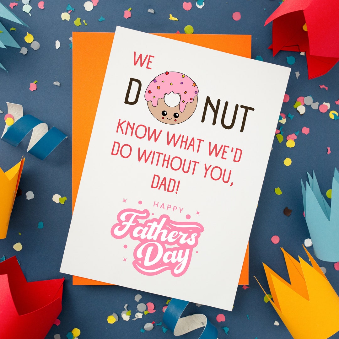 Funny Fathers Day Card, Donuts With Dad, Card for Daddy Dad Father ...