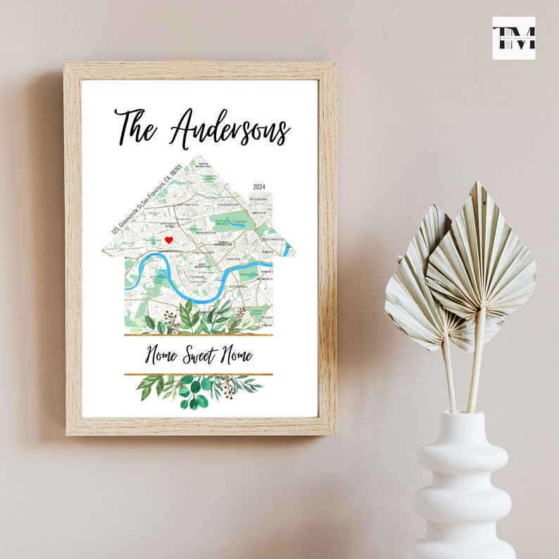 First Home Closing Gift Map Print New Home Realtor New House Closing ...
