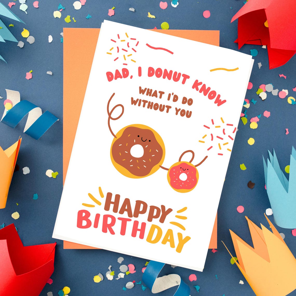 Funny Happy Birthday Card, Donut Birthday Card, Card for New Dad Daddy ...