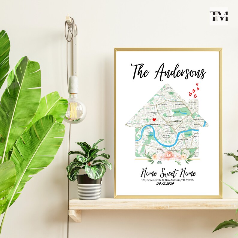 First Home Map New Homeowner Gift New Home Moved Realtor Closing Gift ...