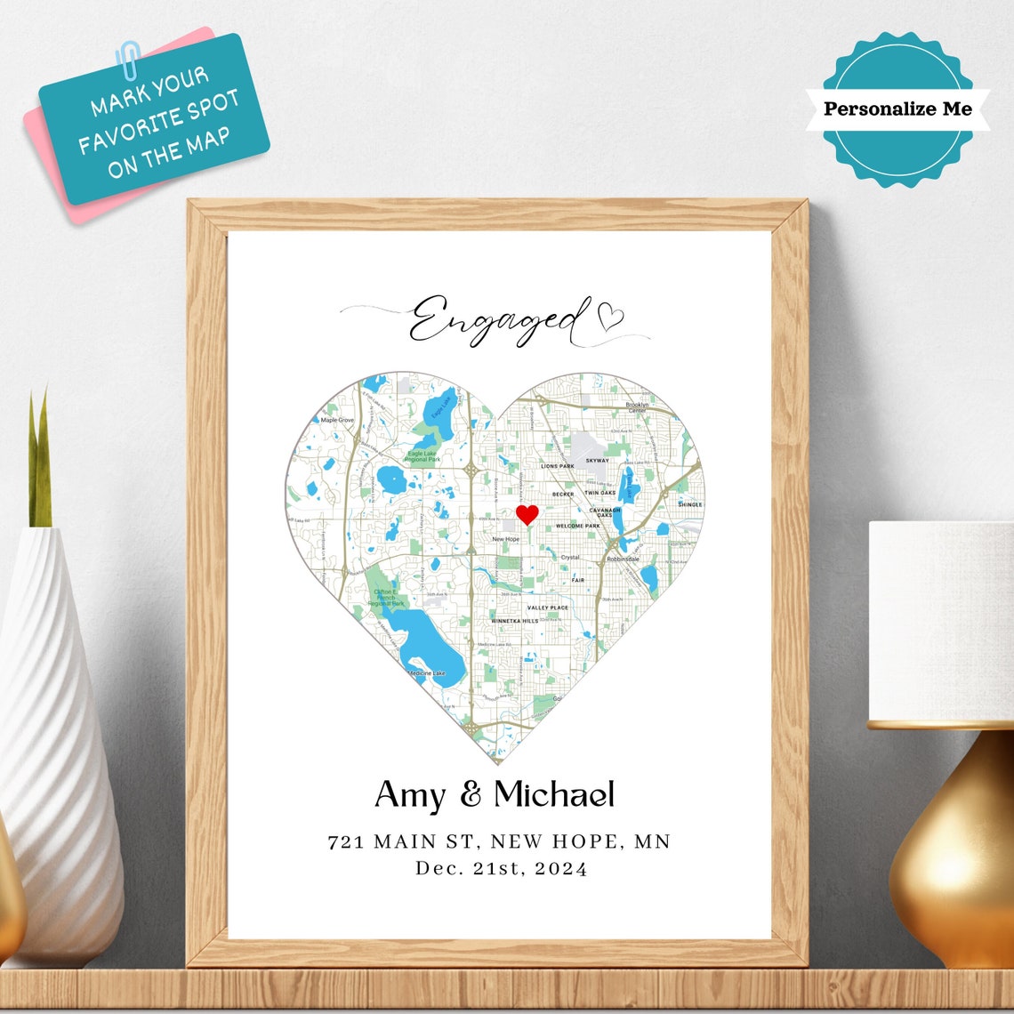 First Date Map Where We Met Map Engagement Print First Dating Paper ...