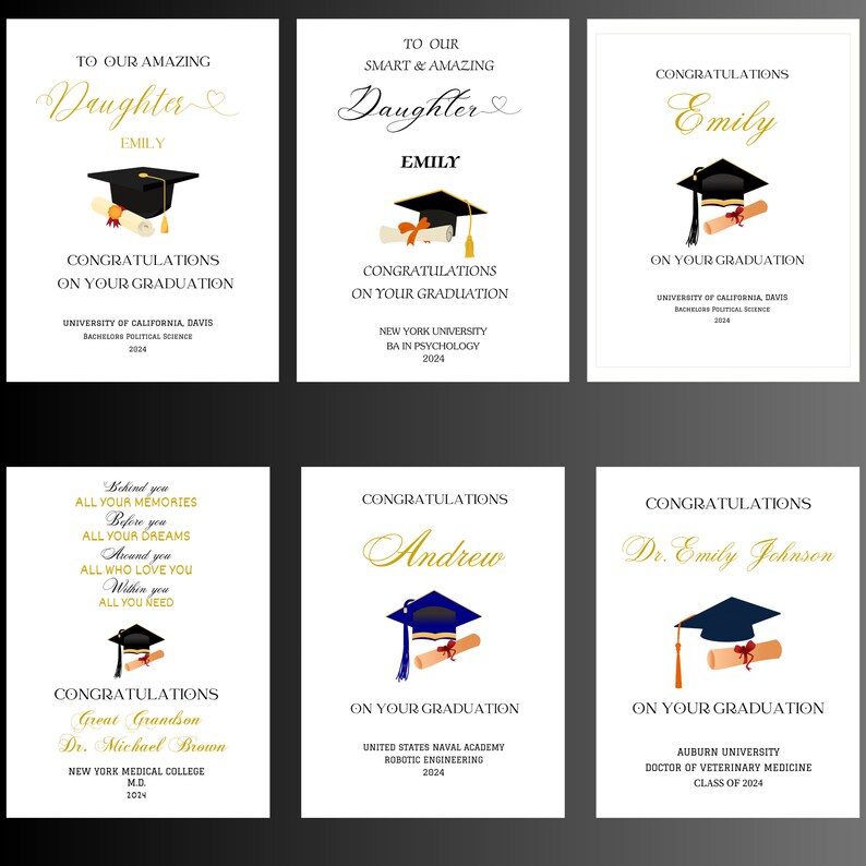 Personalized College Graduation Card for Grandson Granddaughter, High ...
