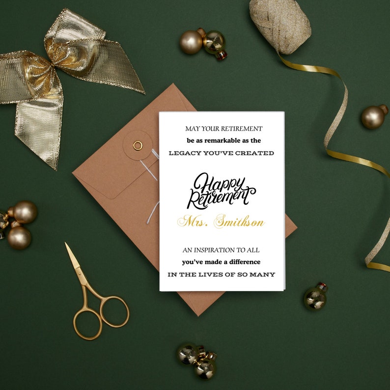 Personalized Retirement Card for School Principal Teacher Coworker ...