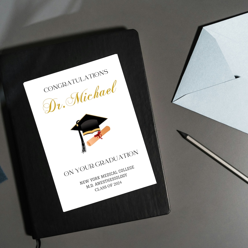 Personalized Doctorate Graduation Card, Class of 2026, Graduation Gift ...