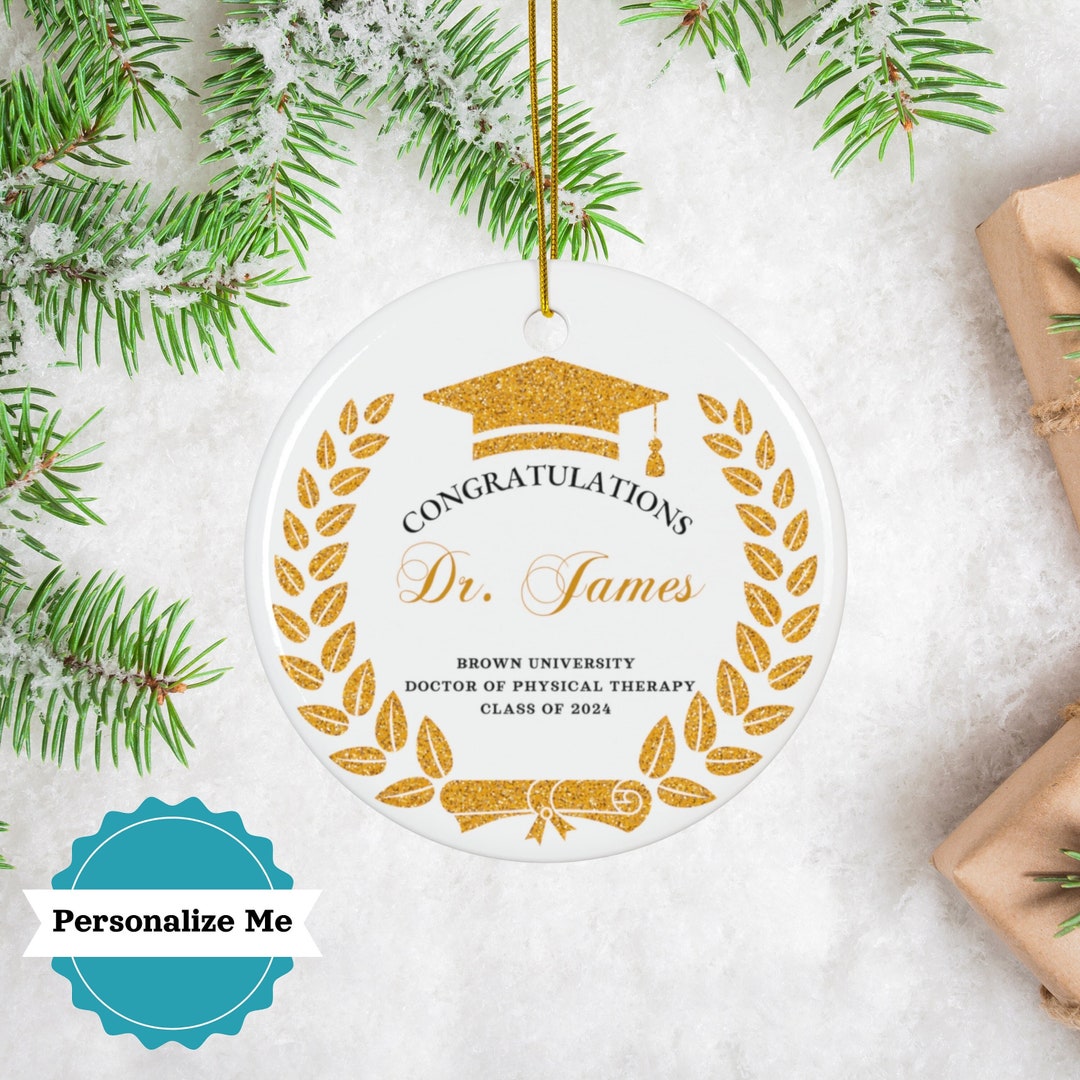 Graduation Gift for Phd New Doctor Christmas Ornament Dissertation Gift ...
