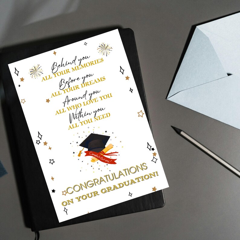 Graduation Card Set, Graduation Poem Class of 2026, High School College ...