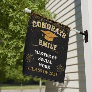 Personalized MSW LCSW Graduation Sign Garden Flag Social Worker ...