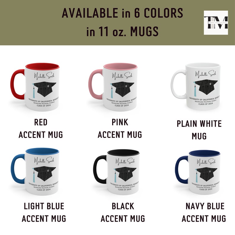 Custom Graduation Coffee Mug, Class of 2024, Degree Graduation Gift ...