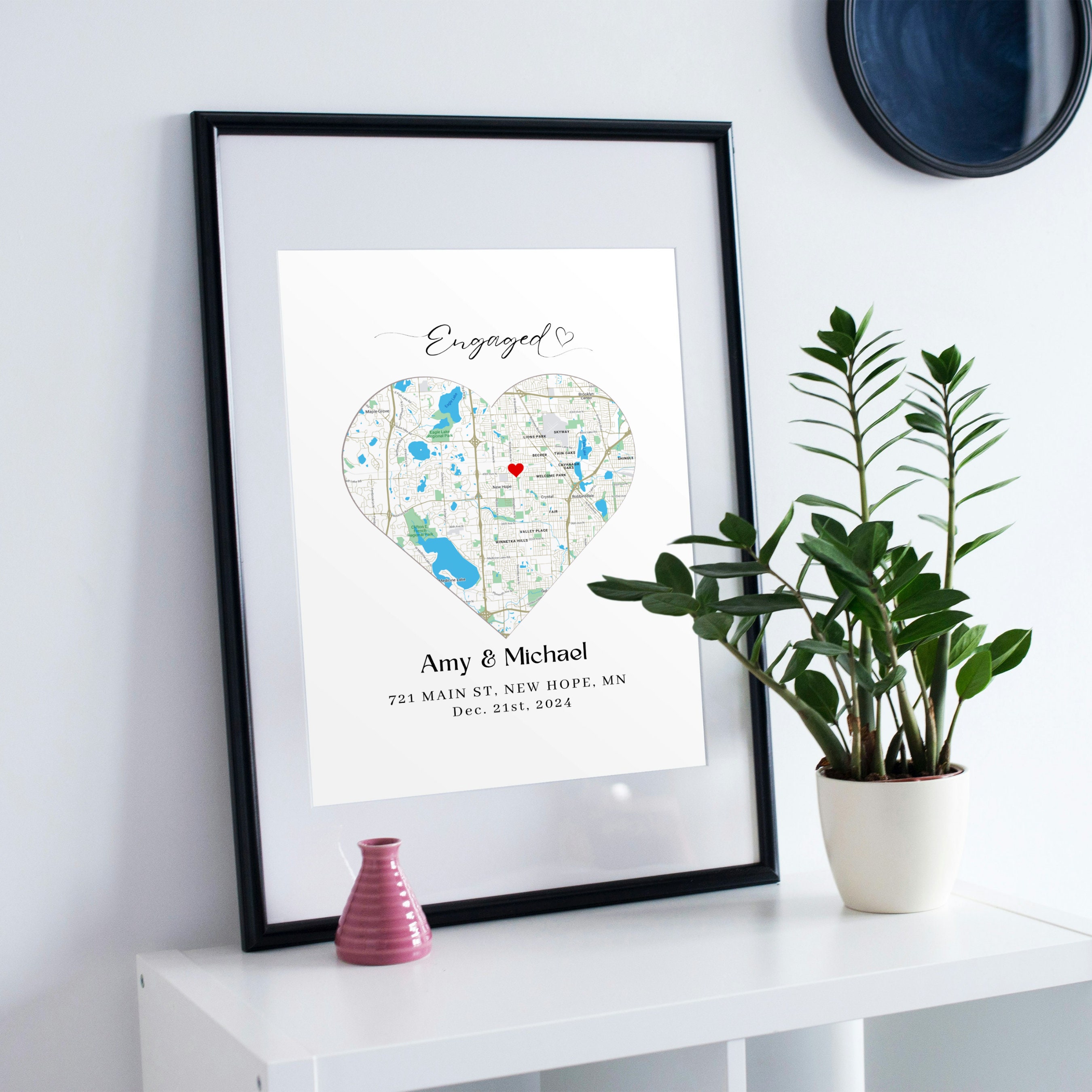 First Date Map Where We Met Map Engagement Print First Dating Paper ...