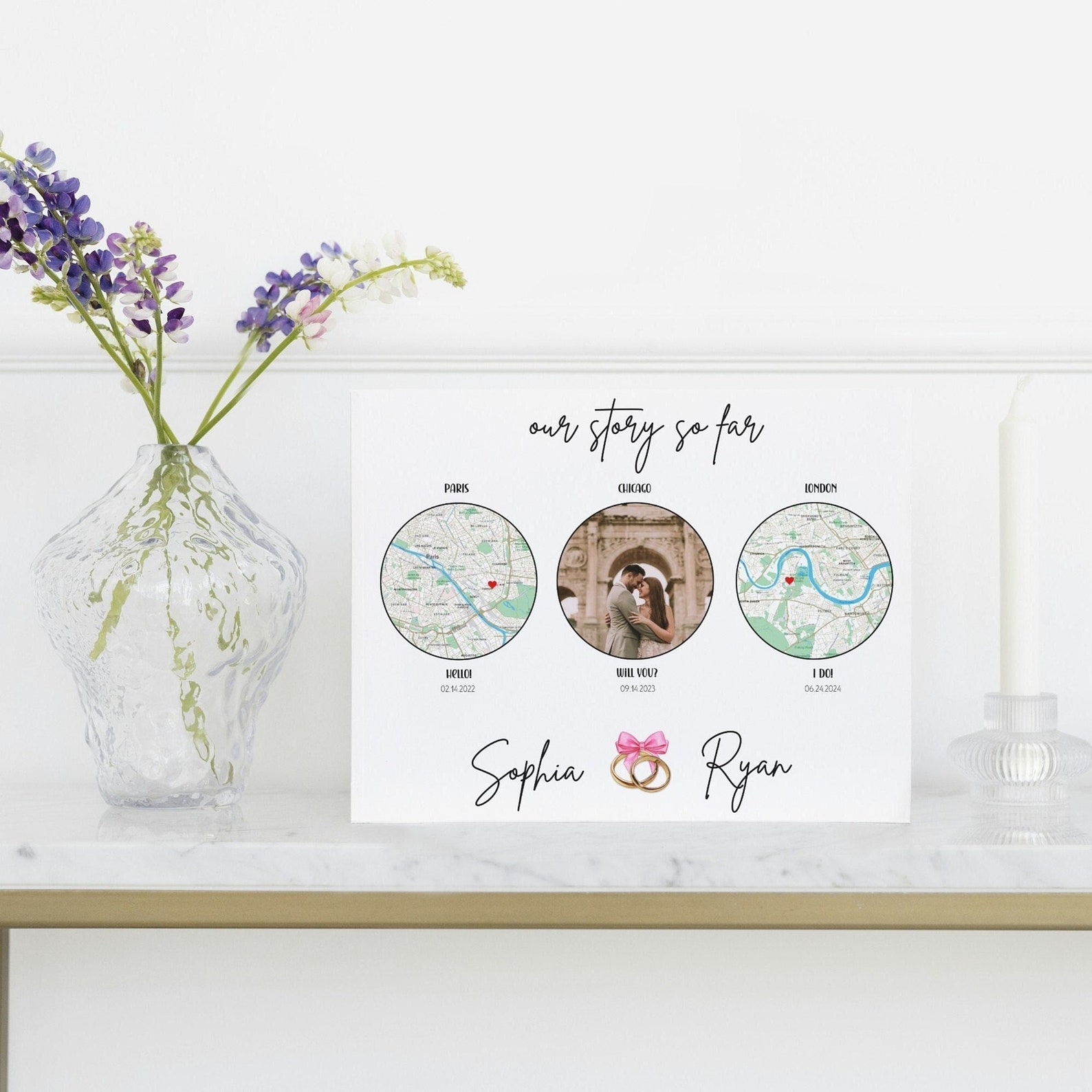 First Date Map Where We Met Engagement Print First Dating Paper ...