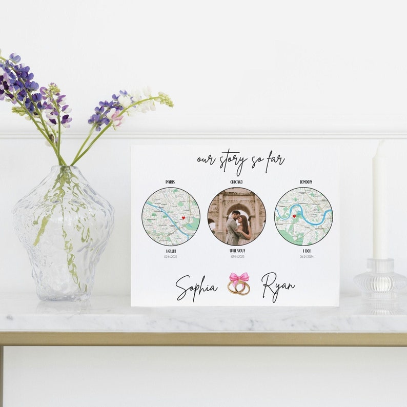 First Date Map Where We Met Engagement Print First Dating Paper ...