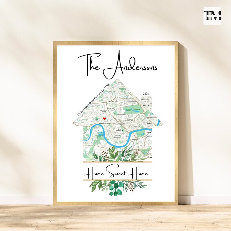 First Home Closing Gift Map Print New Home Realtor New House Closing ...