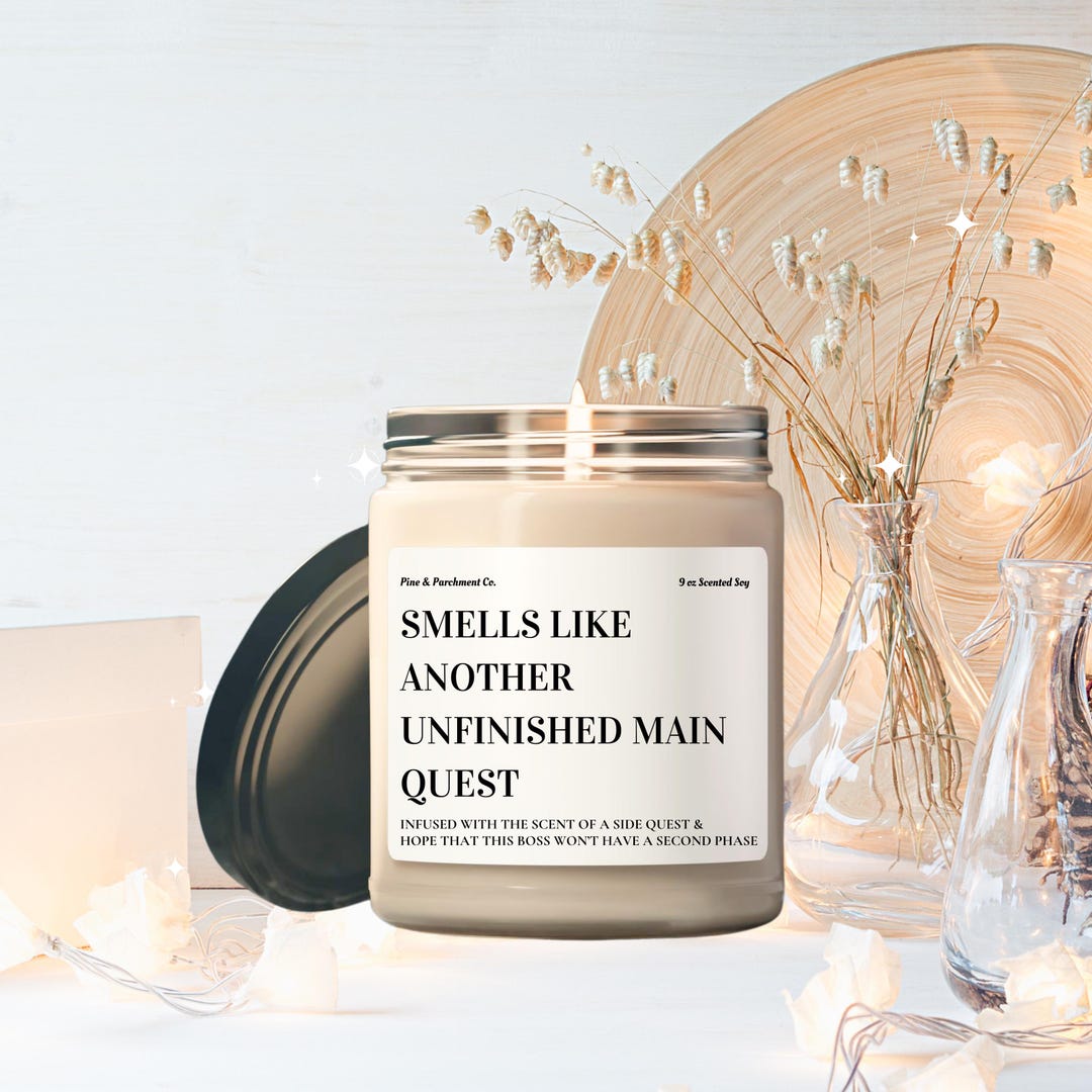 Funny Gamer Gift Candle, Unfinished Main Quest, Gift for Gamer Girl ...