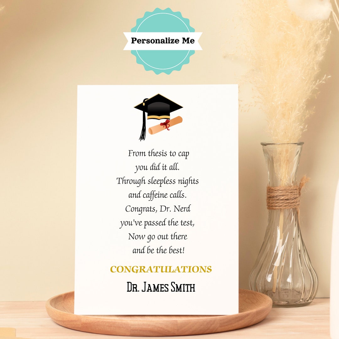 Phd Gift, Personalized Graduation Gifts, Doctorate Gift, Doctoral ...