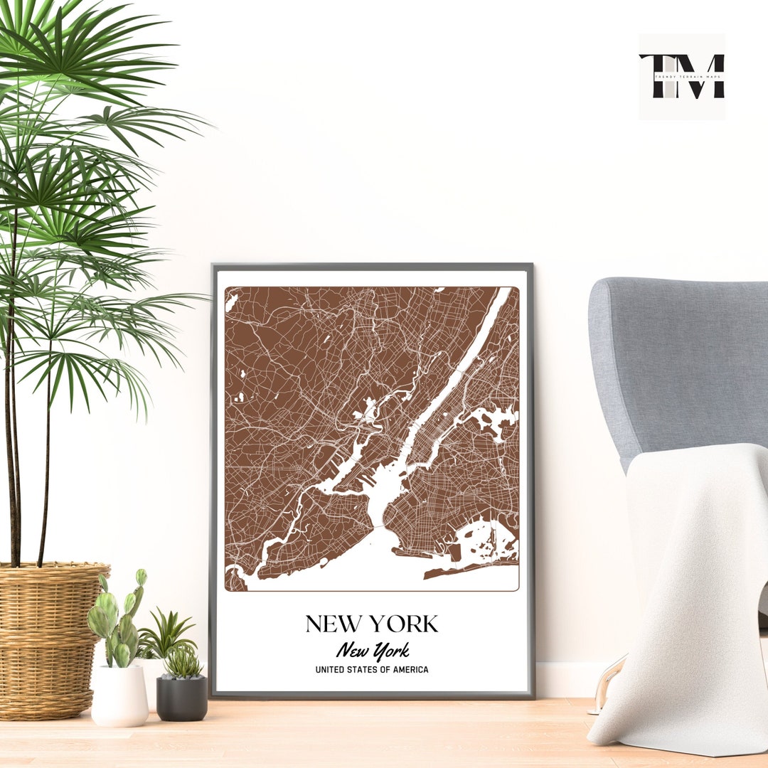 Custom New York Map, NYC Poster, New York City Printable, Personalized ...