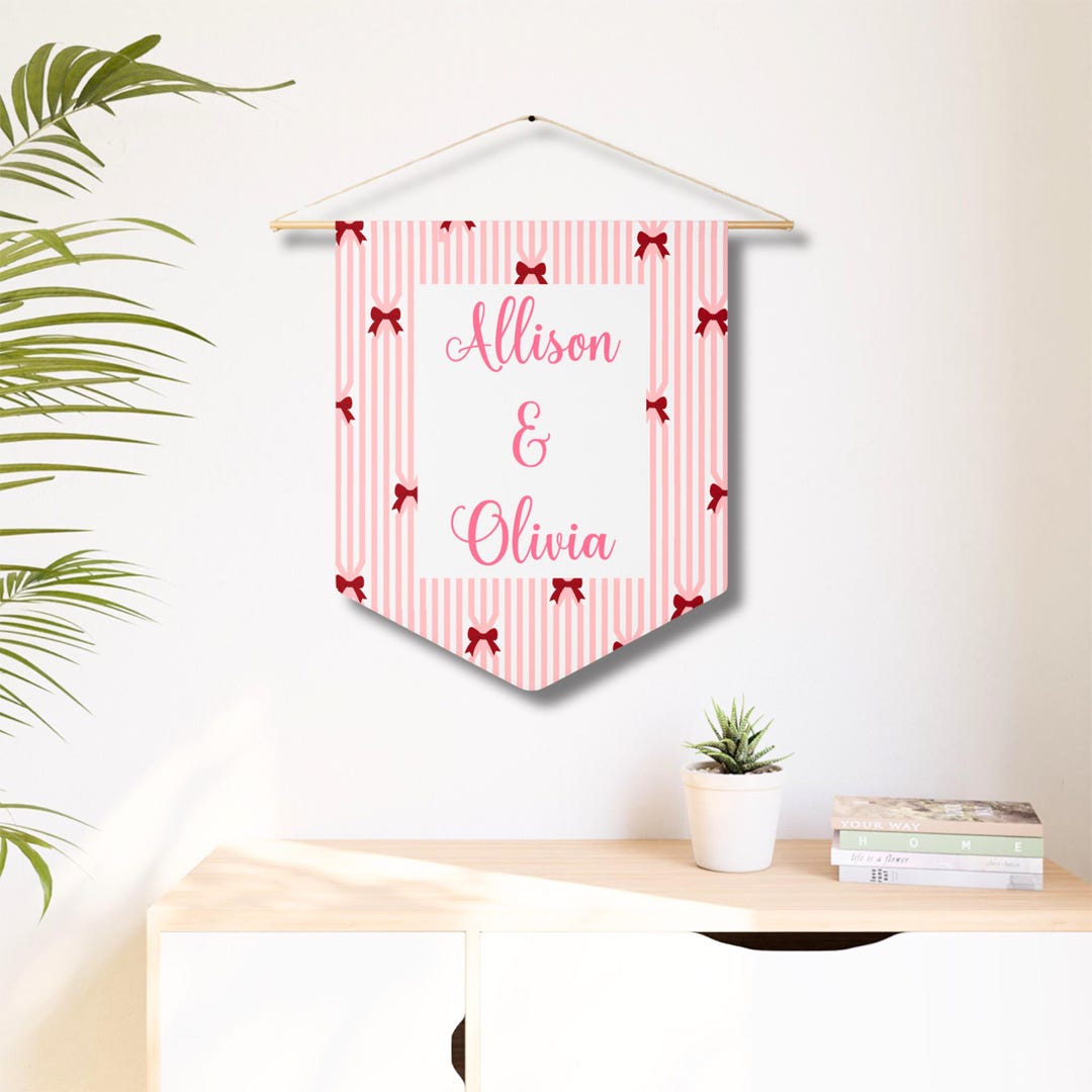 Personalized Name Pink Coquette Welcoming Dorm Door Decor College Dorm ...