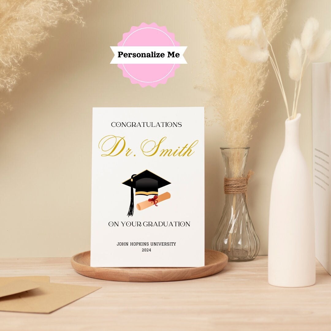 Personalized Phd Graduation Card for Graduate, EDD Residency Graduation ...