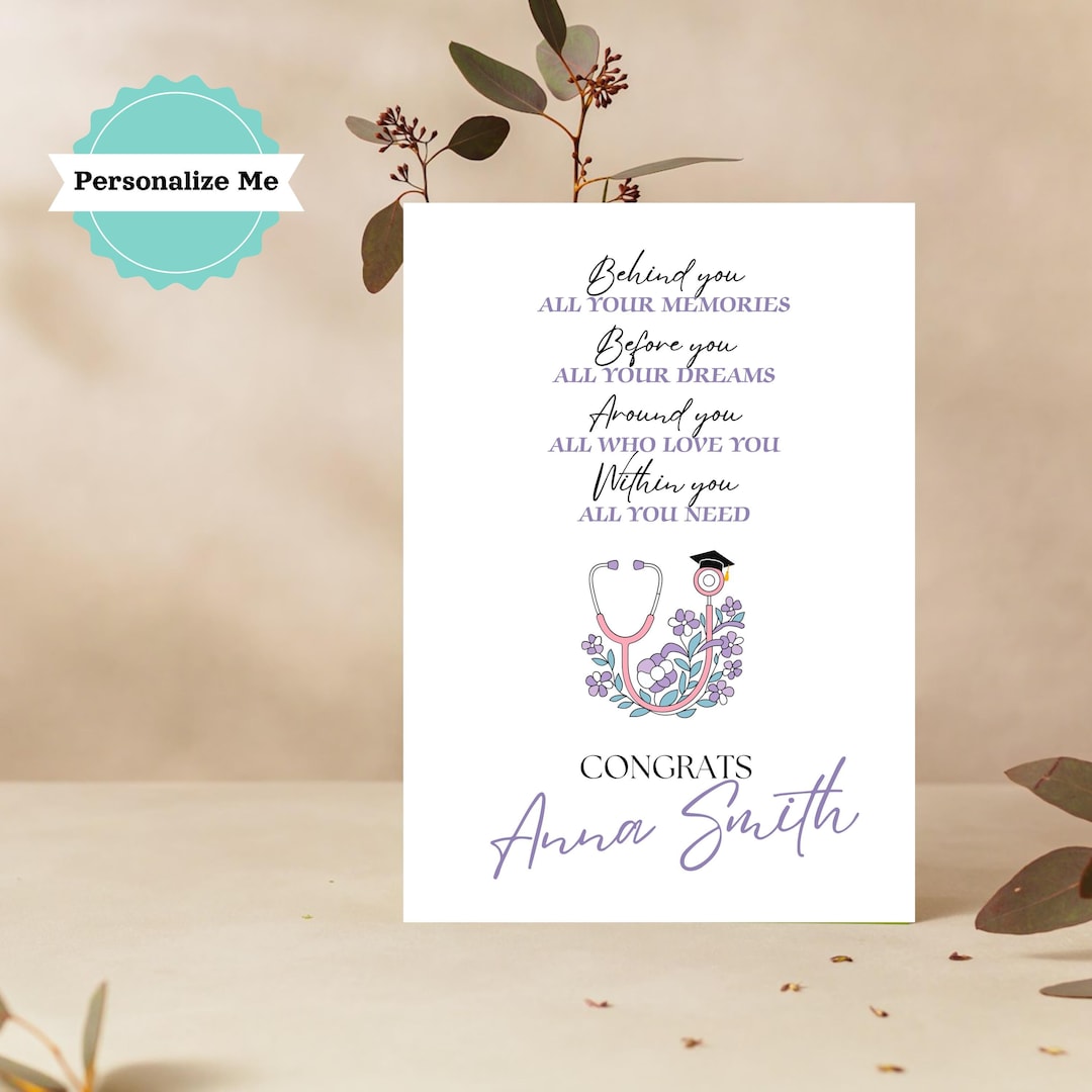 Personalized Nursing Graduation Card for Granddaughter Daughter Wife ...