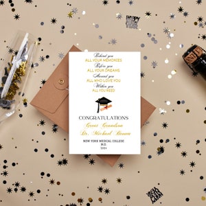 Personalized College Graduation Card for Grandson Granddaughter, High ...