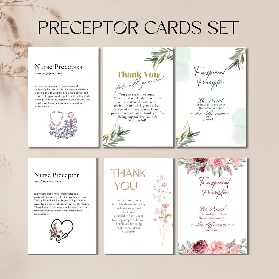 Nurse Preceptor Cards Nurse Appreciation Nurse Week Mentor Clinical ...