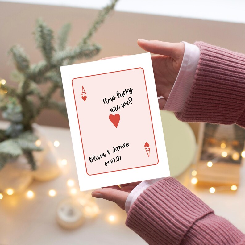 Personalized Ace of Hearts Card, Lucky in Love, Sentimental Anniversary ...