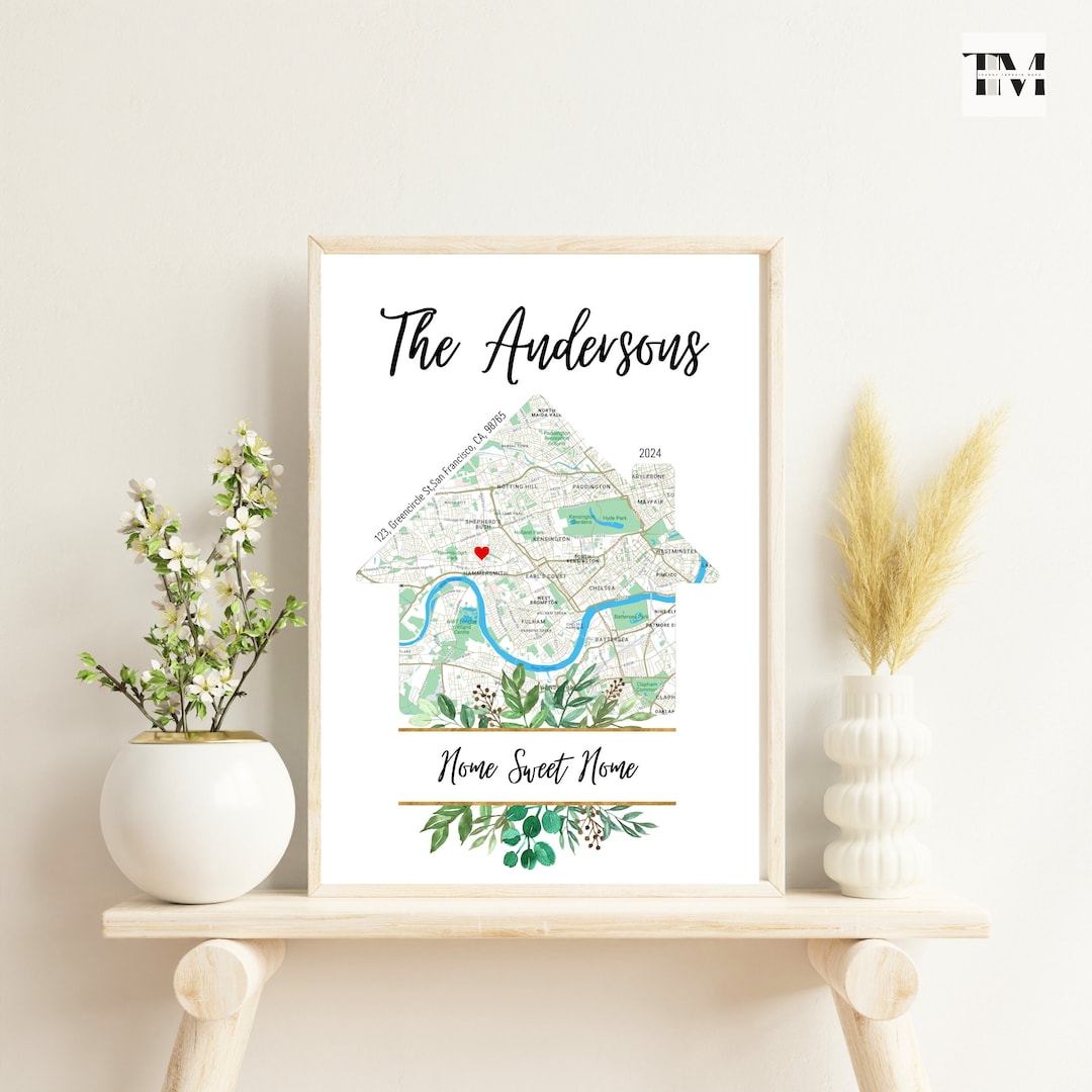 First Home Closing Gift Map Print New Home Realtor New House Closing ...