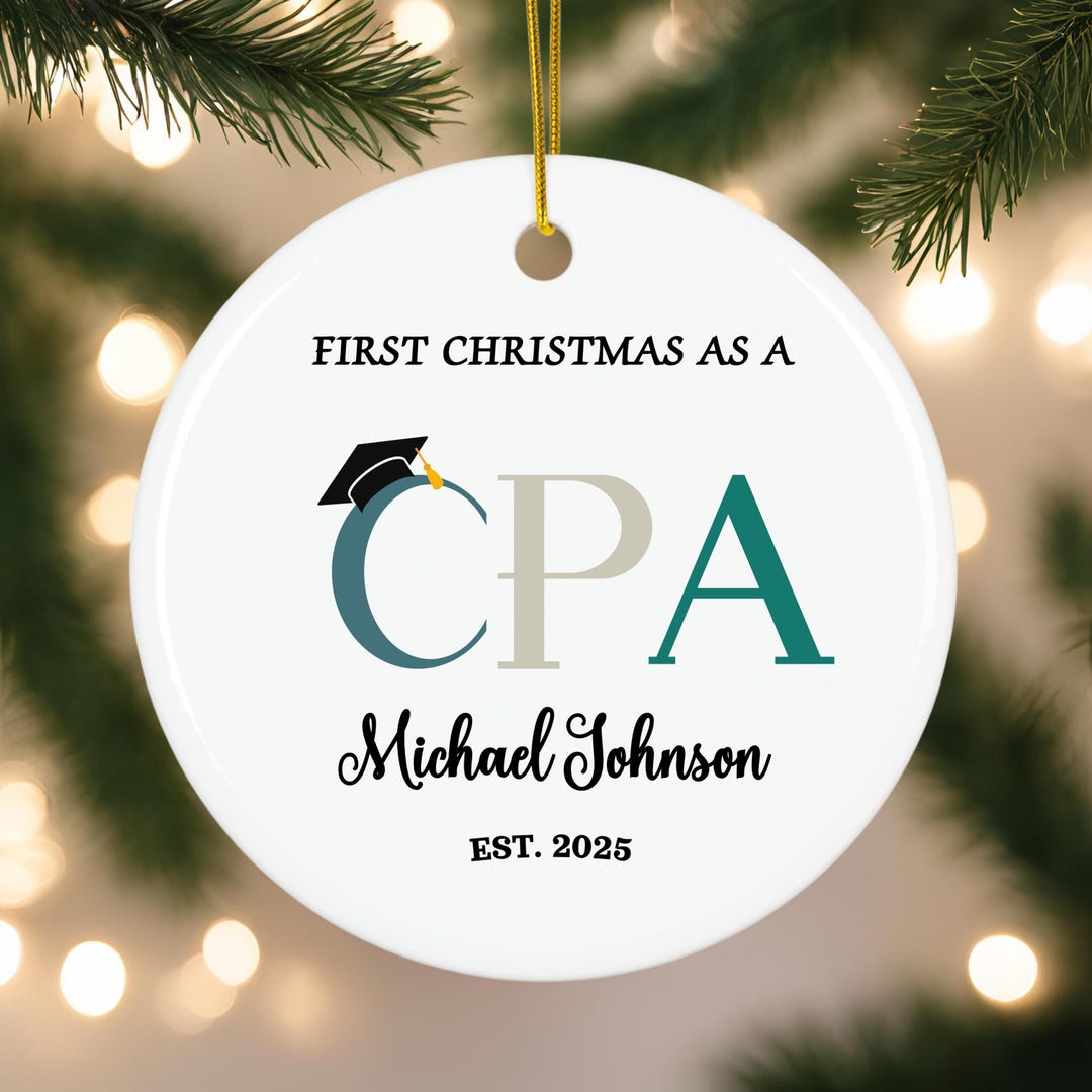 Personalized CPA Ornament Graduation Gift First Christmas as CPA ...