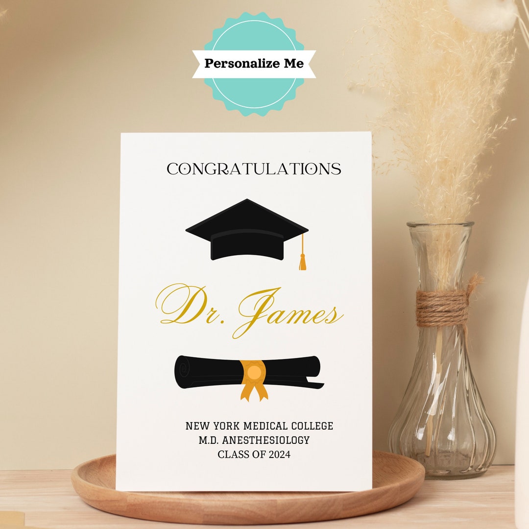 Personalized Residency Graduation Card Surgeon New Doctor Cardiologist ...