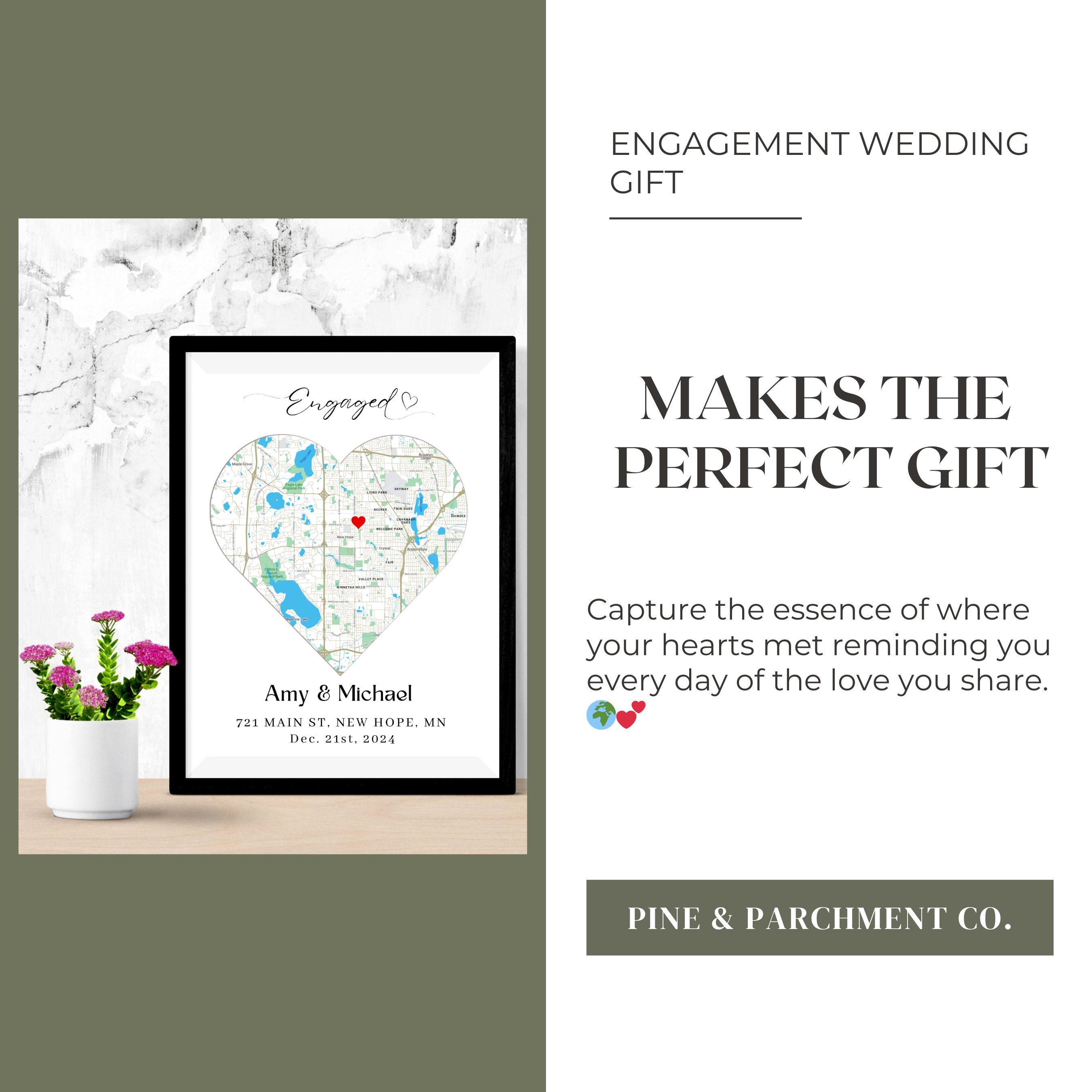 First Date Map Where We Met Map Engagement Print First Dating Paper ...