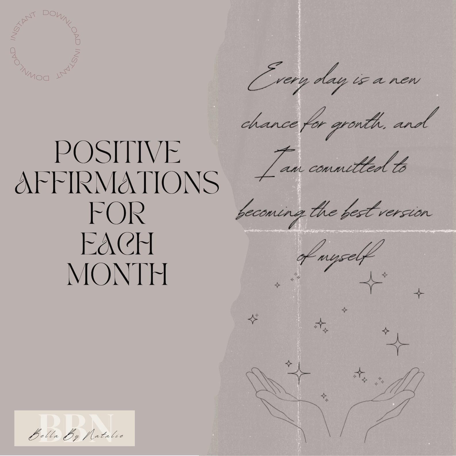 Affirmations Calendar 2024, Printable Calendar, Digital Download ...