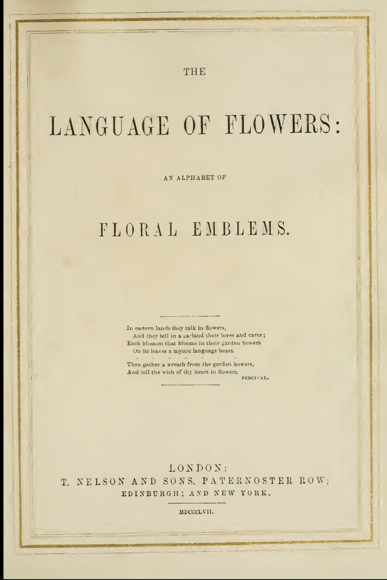 Vintage | 1800 | the Language and Poetry of Flowers | Instant Download ...
