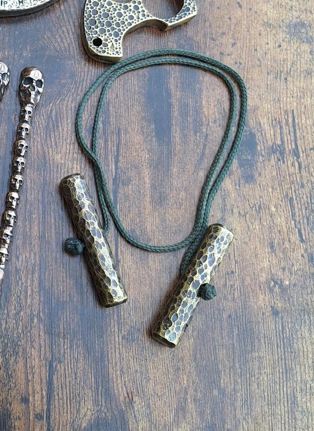 Frenemy Necklace, Kevlar Cord Grapple, Brass Handle Pull String - Etsy
