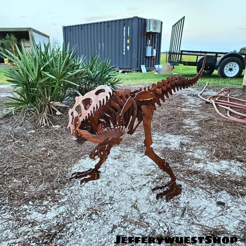 Metal Dinosaur, Rust Allosaurus Dinosaur, 3D Allosaurus, Garden ...