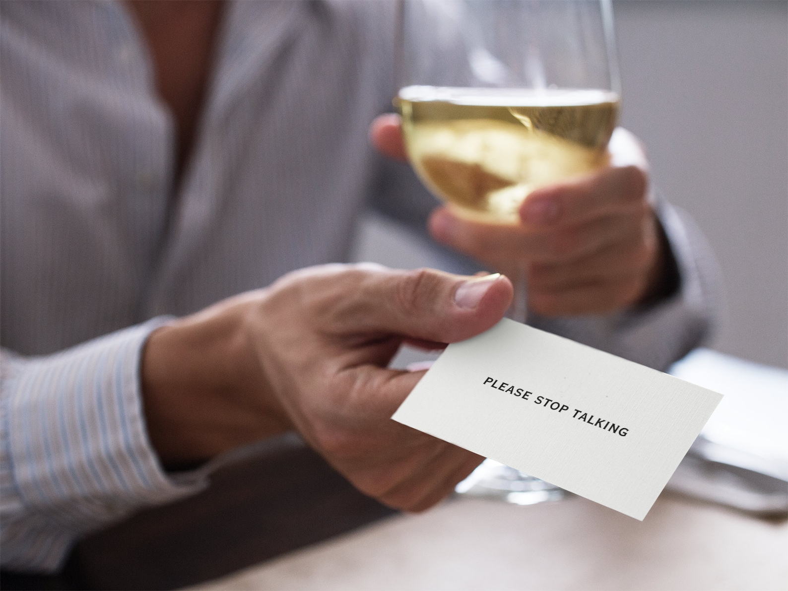 Please Stop Talking Gag Business Card - Gag Gift, Funny Gift Idea ...
