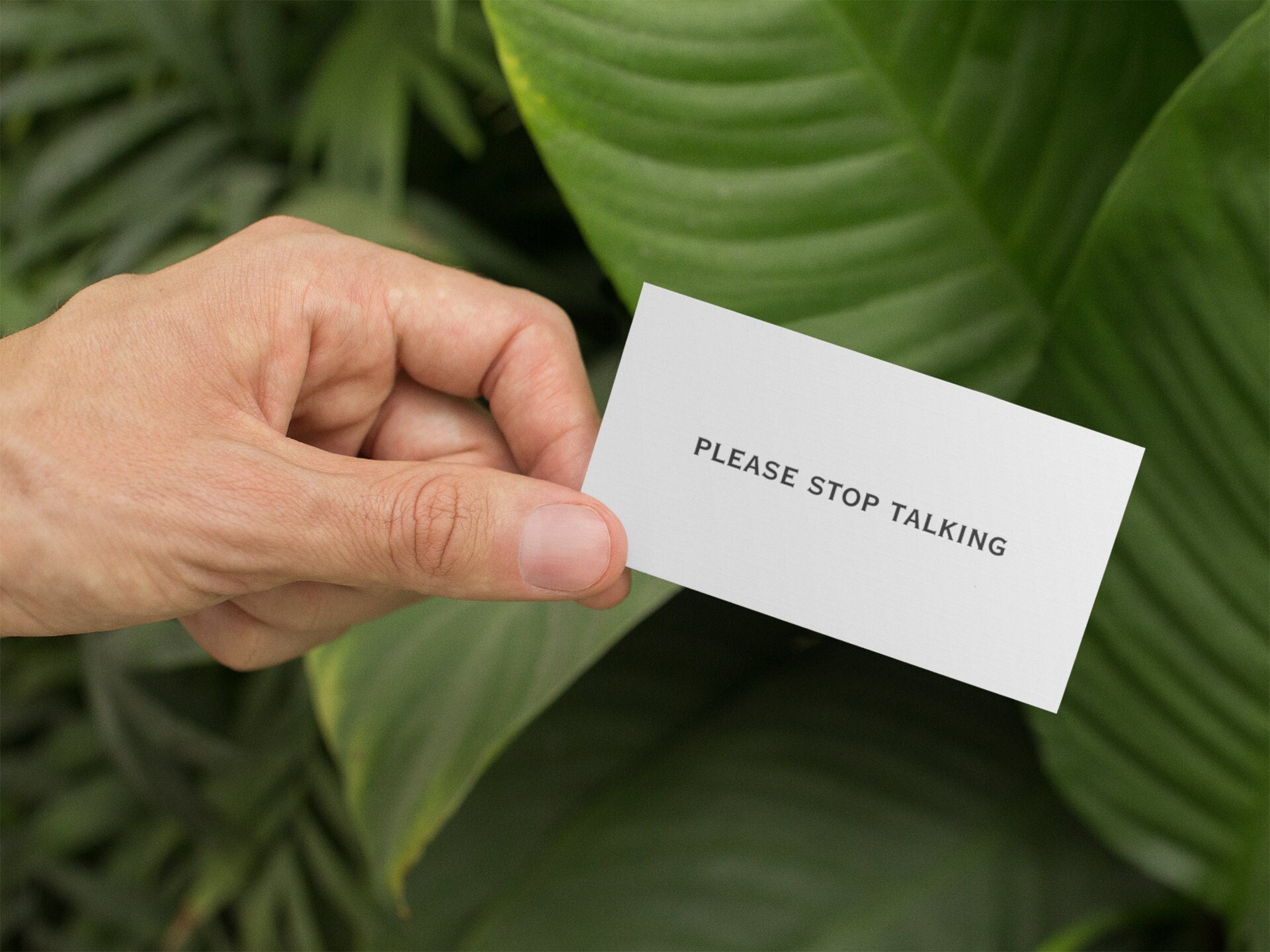 Please Stop Talking Gag Business Card - Gag Gift, Funny Gift Idea ...