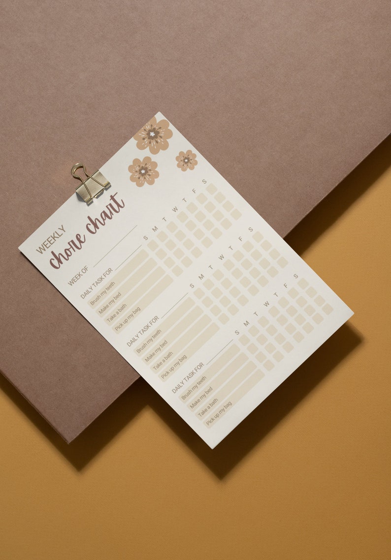 Weekly Chore Chart Chore Chart for Kids, Printable Chore Chart, Skill ...