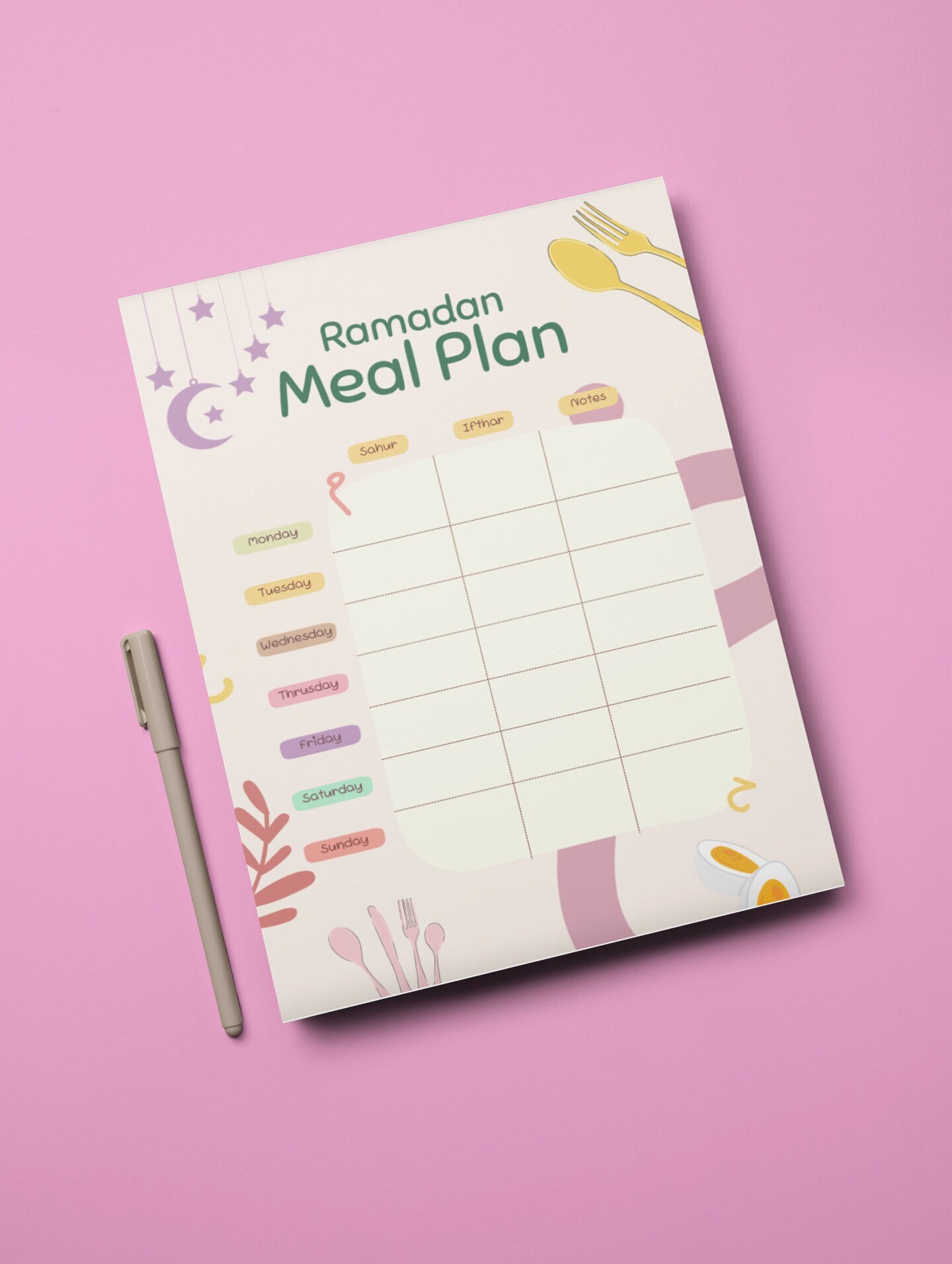 Ramadan Meal Plan - Ramadan Gifts, Ramadan Planner, Ramadan Mubarak ...