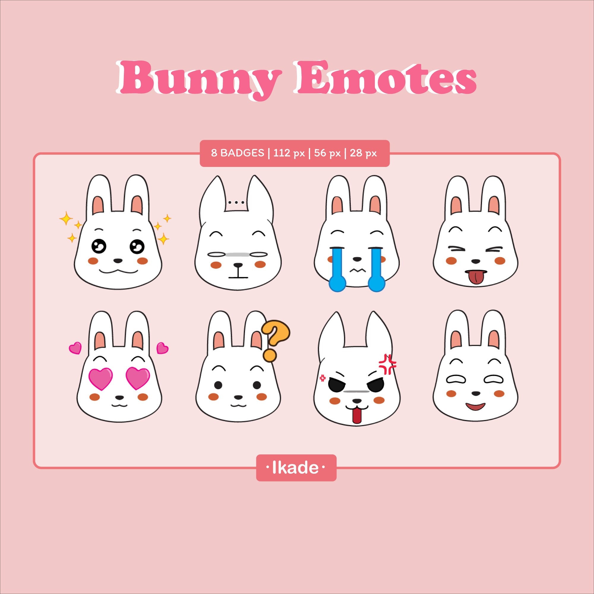Bunny Emotes (bunny Red Cheeks) | Twitch / Discord / Youtube ...