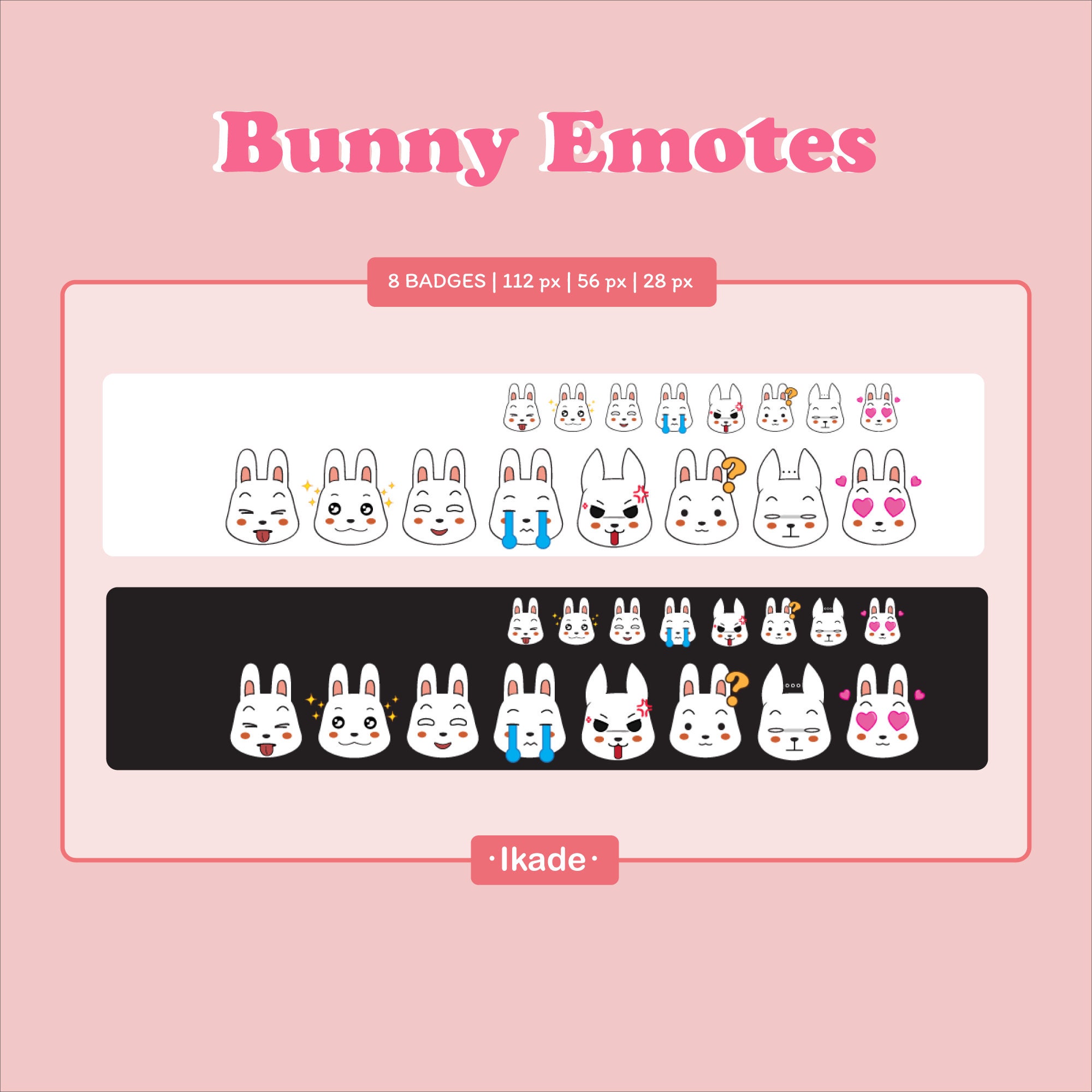 Bunny Emotes (bunny Red Cheeks) | Twitch / Discord / Youtube ...