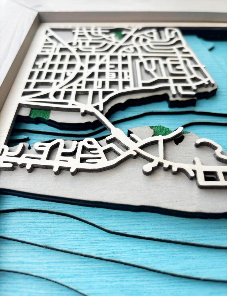 Custom 3D Map Art Wooden Map 3D Wood Topographic Map Art Custom Topo ...