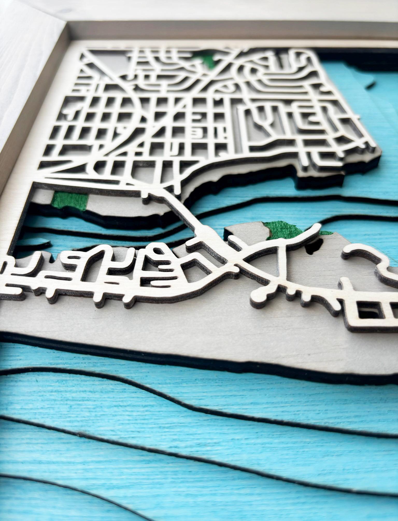 Custom 3D Map Art Wooden Map 3D Wood Topographic Map Art Custom Topo ...