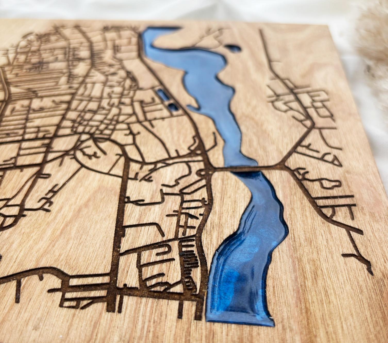 Personalized Wood Engraved Map, Laser Cut Travel Map, Places Visited ...