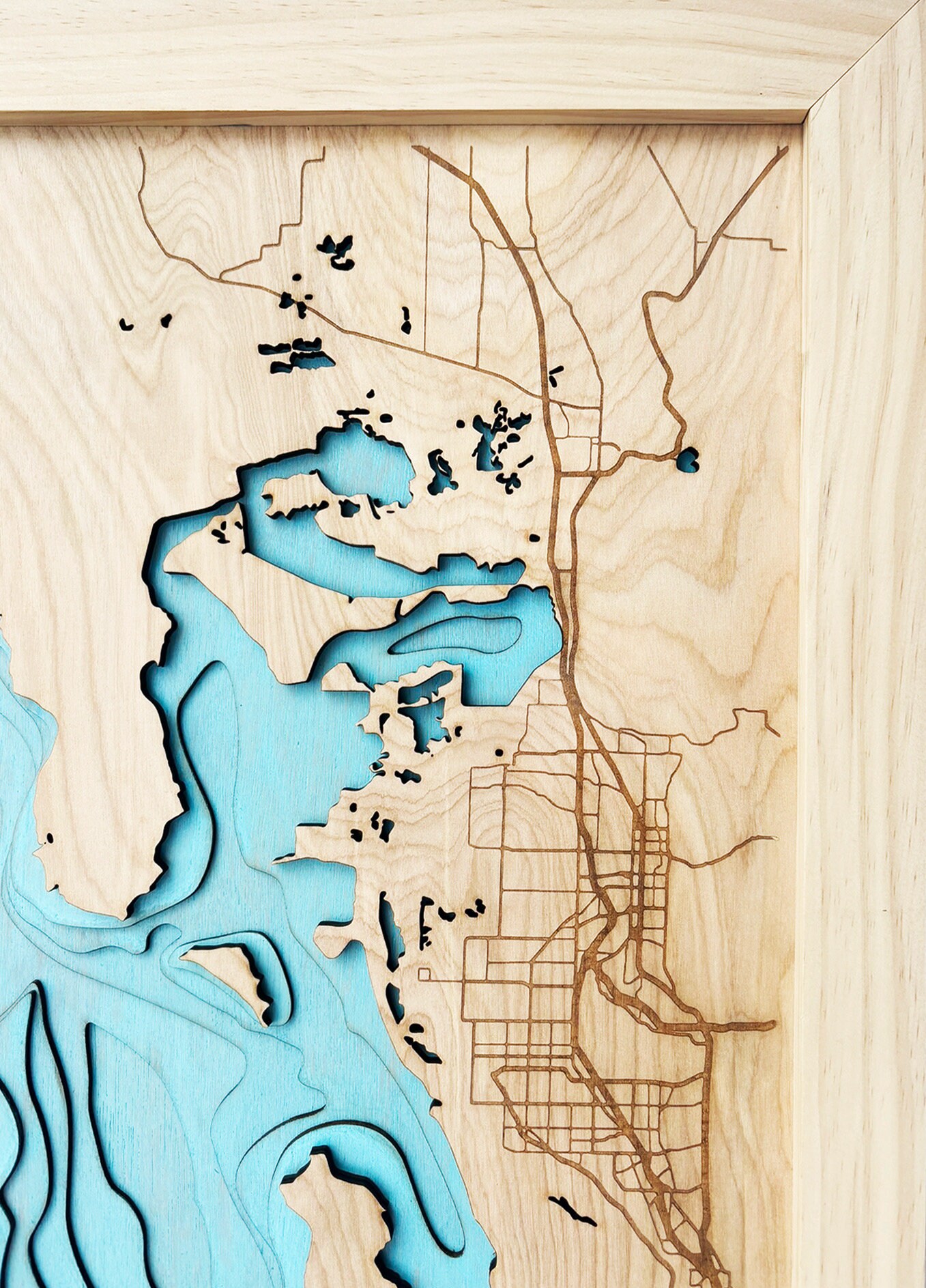 Custom Lake Maps Salt Lake City Map Laser Cut Lake House Gift Decor ...