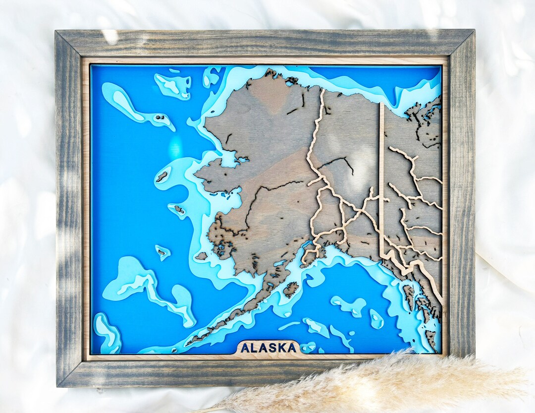 3D Custom City Wood Wall Art Alaska Map Laser Cut Housewarming Gift ...