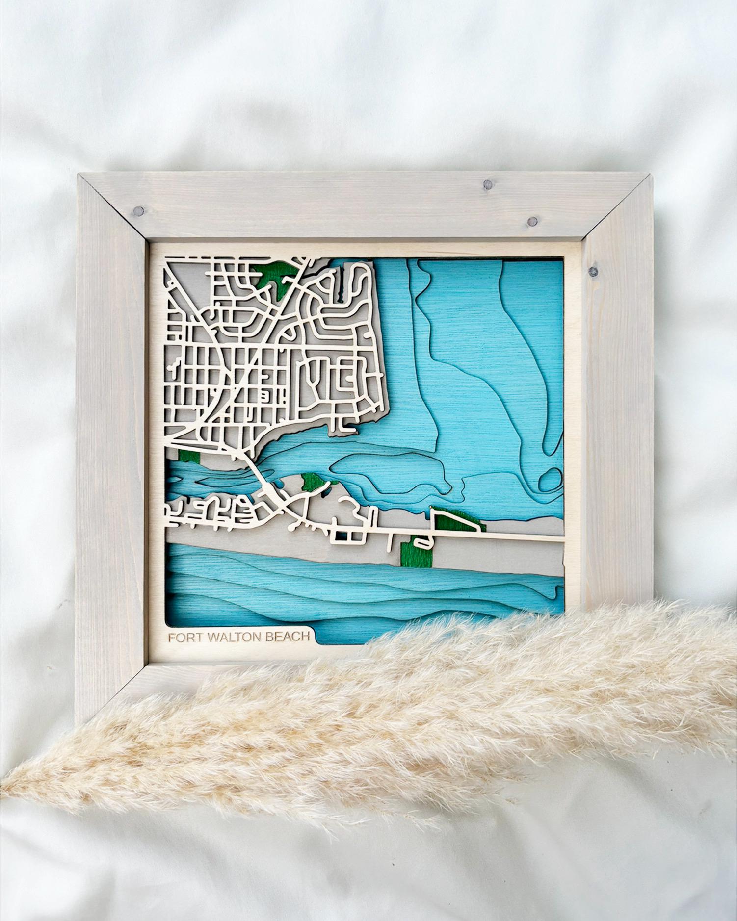Custom 3D Map Art Wooden Map 3D Wood Topographic Map Art Custom Topo ...