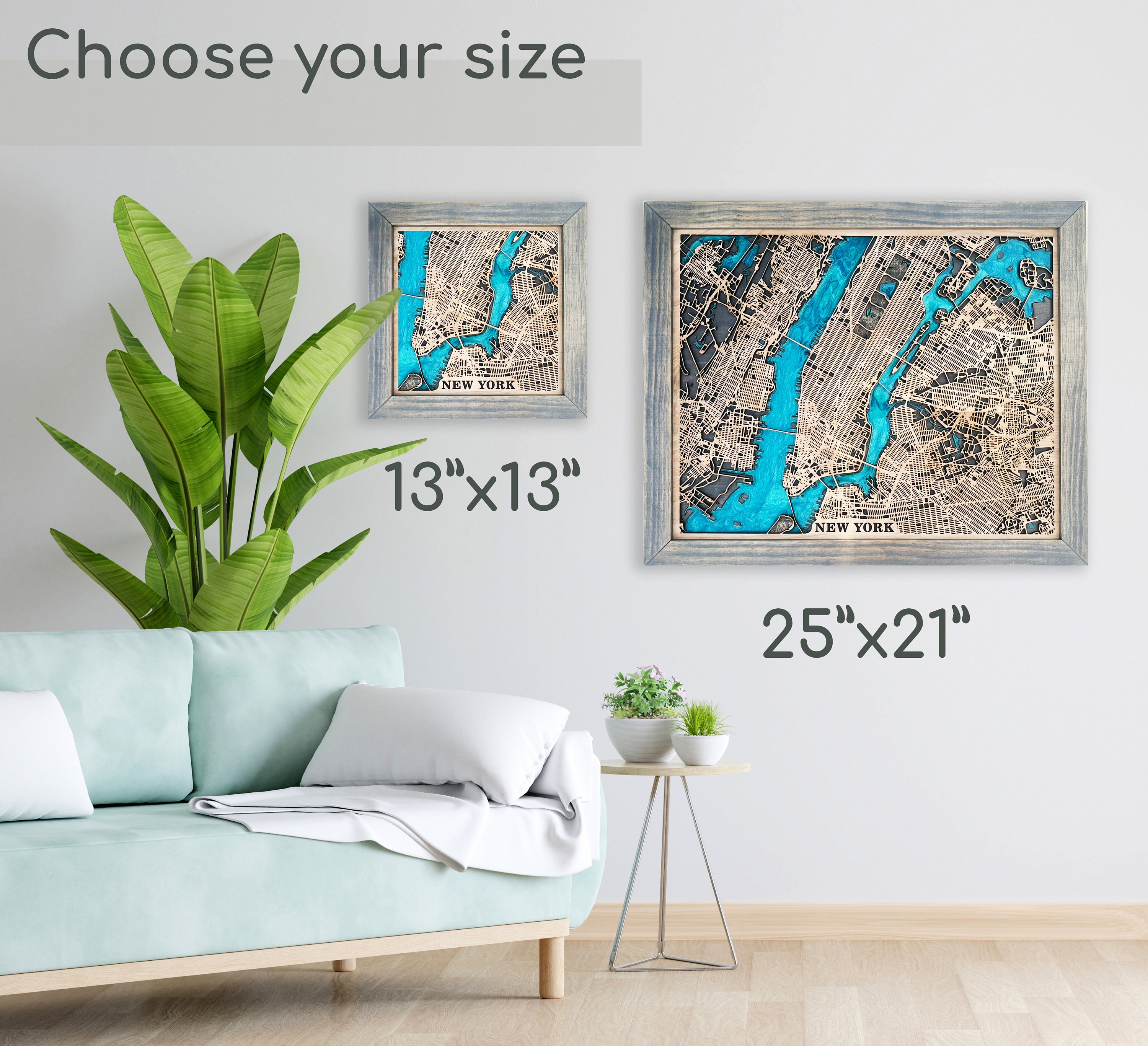 Custom Wooden City Map Art Laser Cut Location Map Wall Art Custom Epoxy Resin Gift Map of Your ...