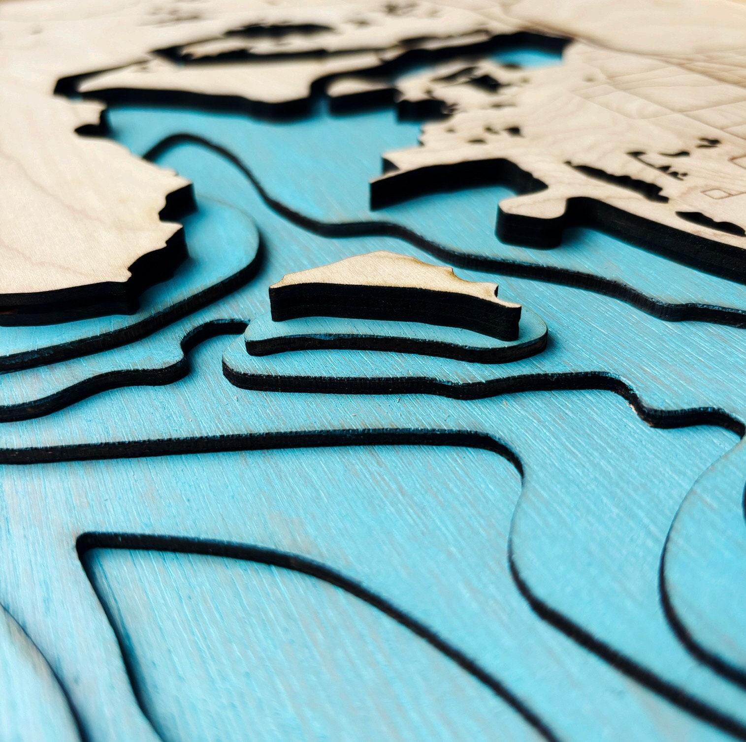 Custom Lake Maps Salt Lake City Map Laser Cut Lake House Gift Decor ...