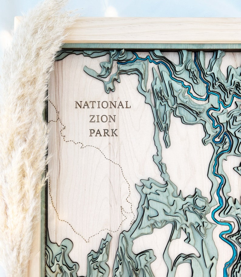 National Park Push Pin Map Zion National Park Utah Map Wood Unique ...