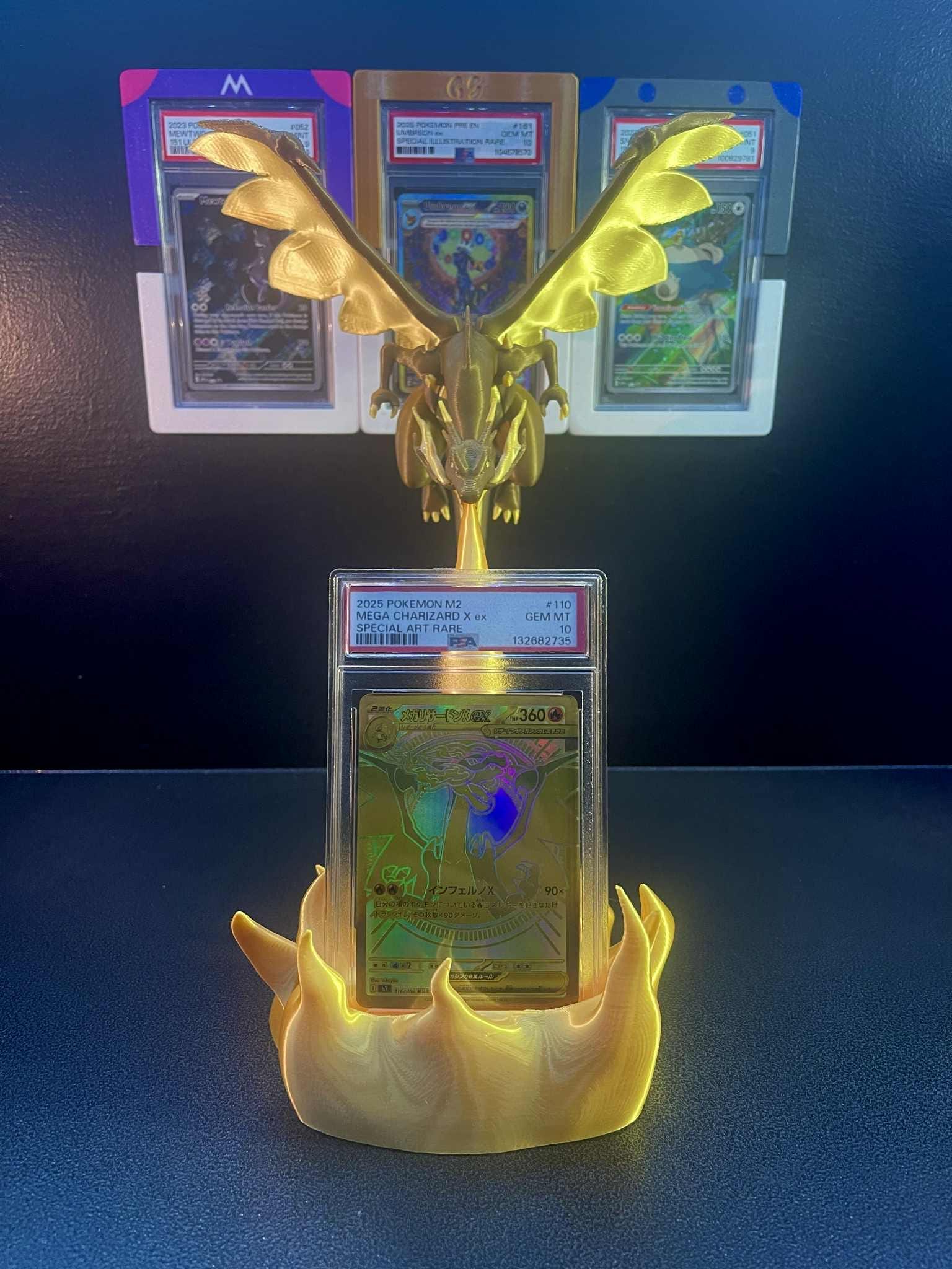 Mega Charizard X Phantasmal Flames PSA Graded Card Slab Display Stand ...