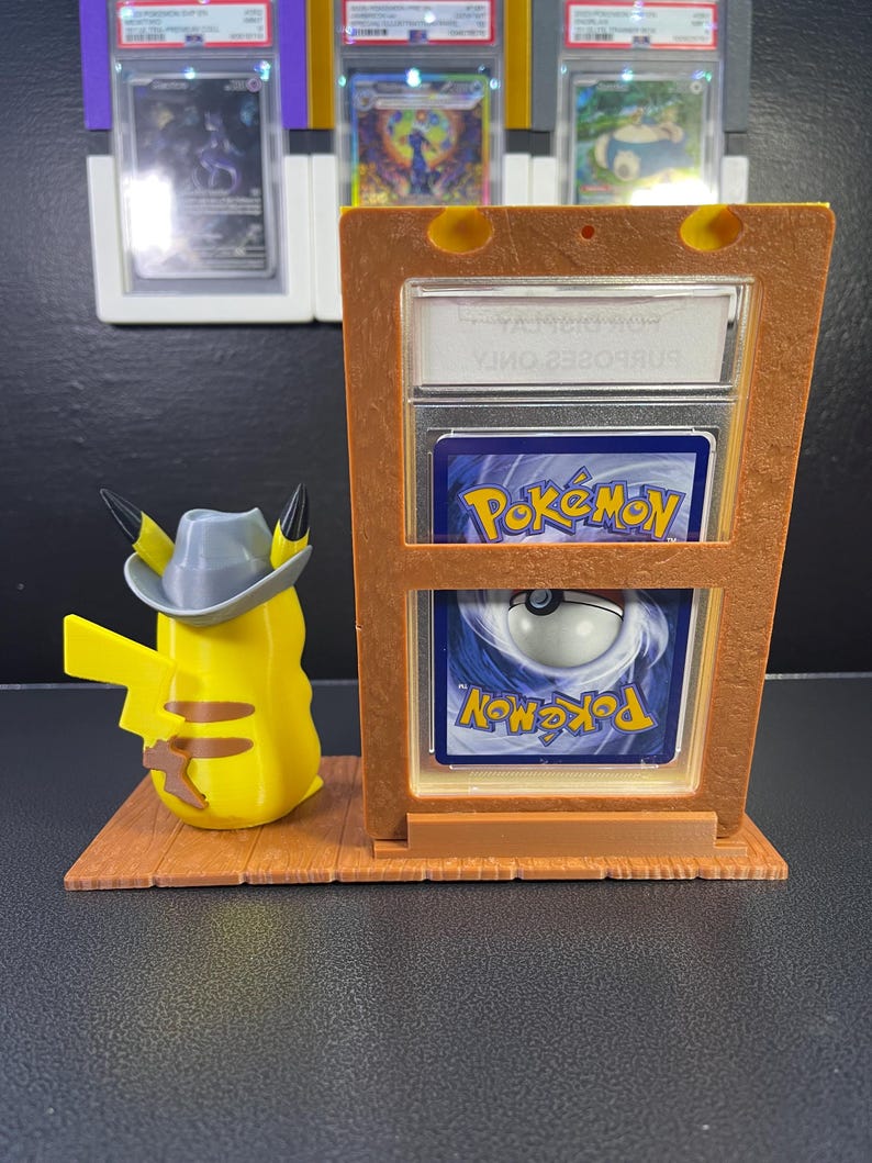 Van Gogh Pikachu With Gray Felt Hat PSA Gold Frame Display Stand 151 ...
